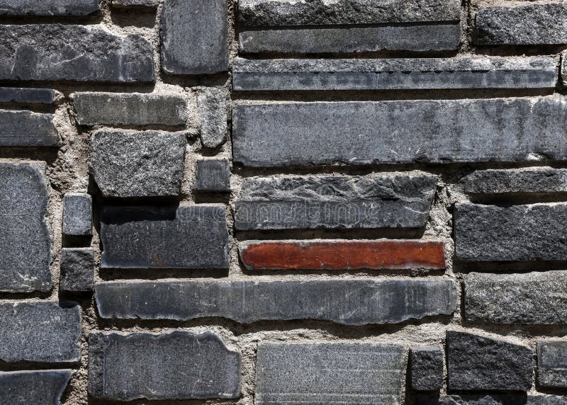 Close Up View of Dark Grey Stone Wall for Background Use Stock Photo ...