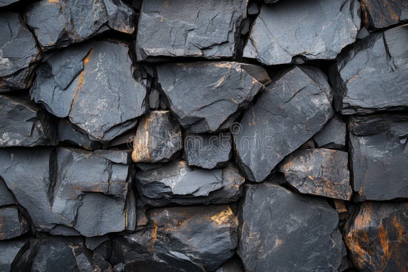 Close-up View of a Dark Grey Stone Wall Creating an Interesting ...