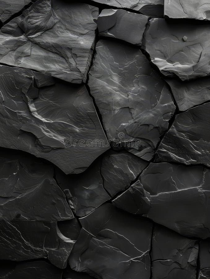 Close-up View of a Dark, Textured Rock Surface with Jagged and Rough ...