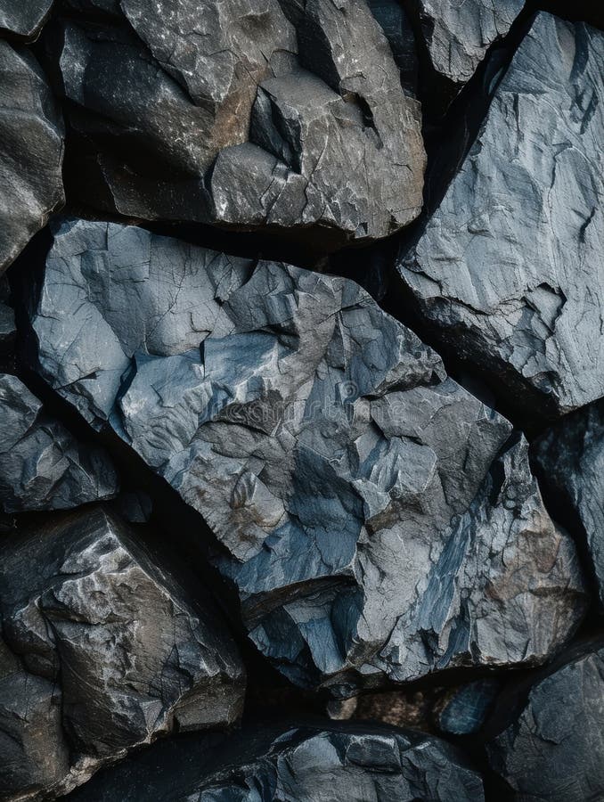 Close-up View of a Dark, Textured Rock Surface with Jagged and Rough ...