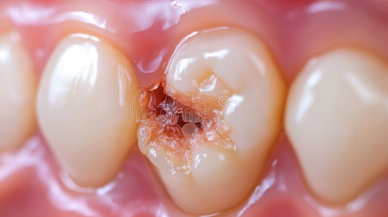 Close-up View of a Decayed Molar Tooth Showing Extensive Damage Stock ...