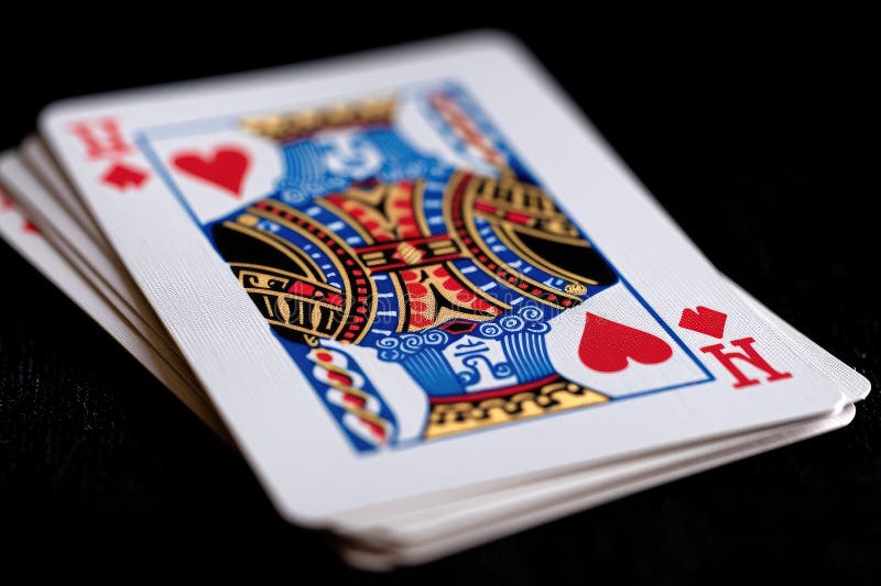 Close-up of King of Hearts Playing Card in a Deck Stock Illustration ...