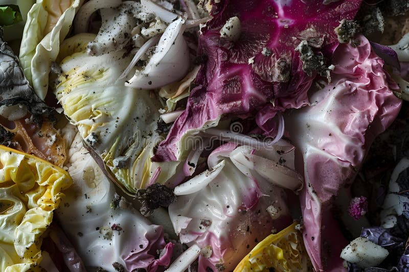 Close-Up View of Decomposing Vegetable Waste, a Detailed Look at the ...
