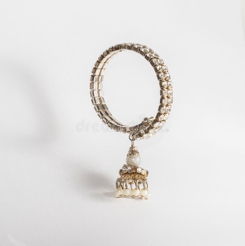 Close-up View of a Decorative Glowing Ring Isolated on the White ...