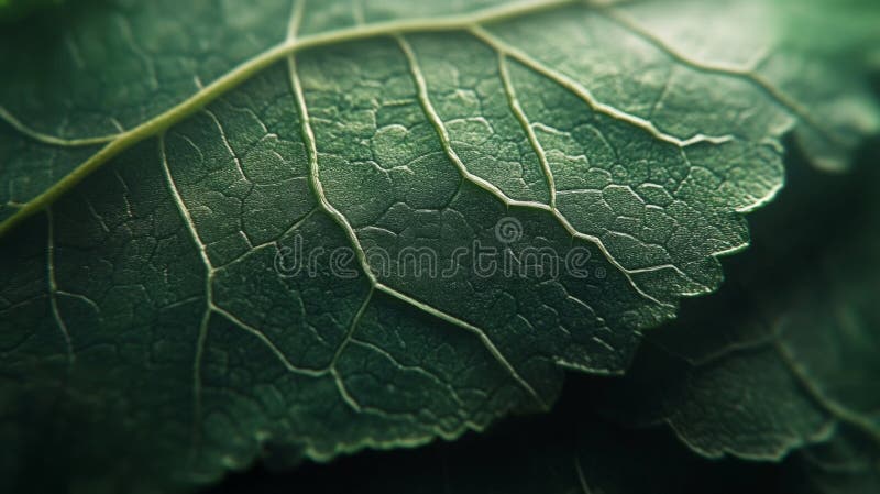 A Close Up View of a Deep Green Leaf Stock Illustration - Illustration ...