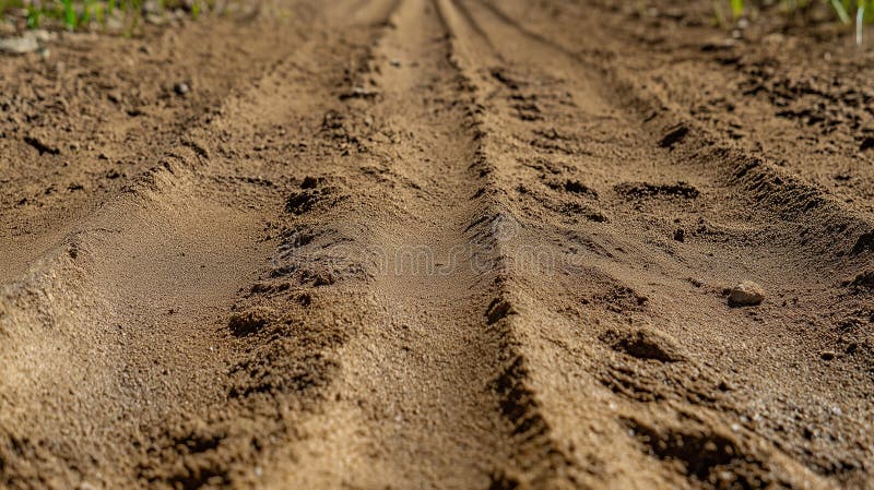 Close Up View of Deep Tire Tracks Imprinted on a Dry Dirt Road ...