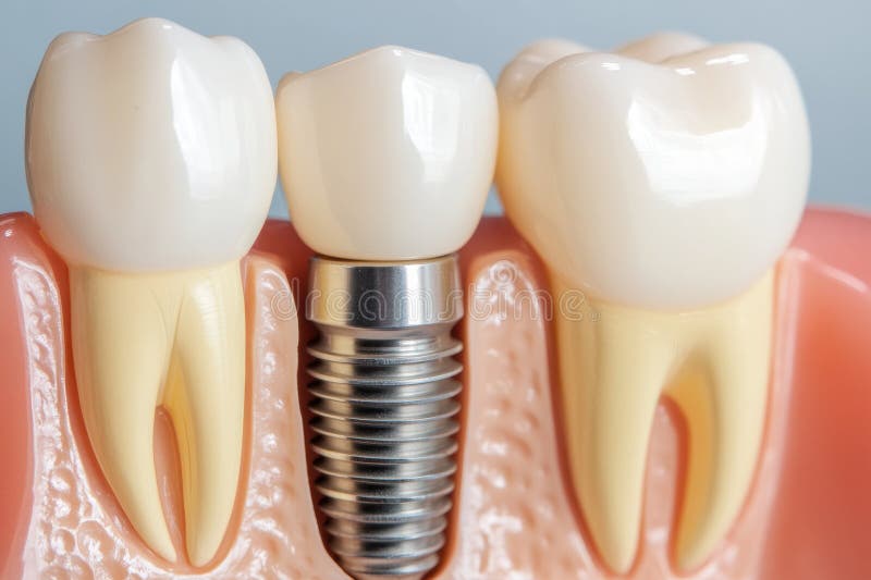 Close-up View of a Dental Implant Showcasing Precision Engineering with ...