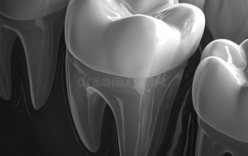 Close-up View of a Detailed Dental Structure Highlighting Tooth Anatomy ...