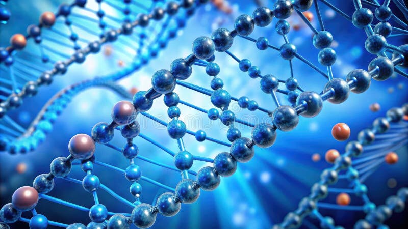 Close-up View of a Detailed Three-dimensional Model of a Dna Double ...