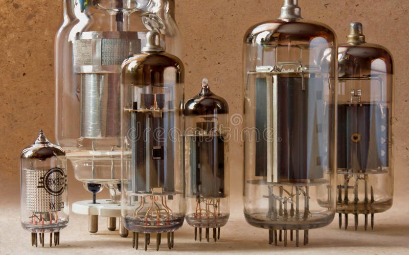 Close Up View of Different Vintage Electronic Vacuum Tubes. Stock Image ...