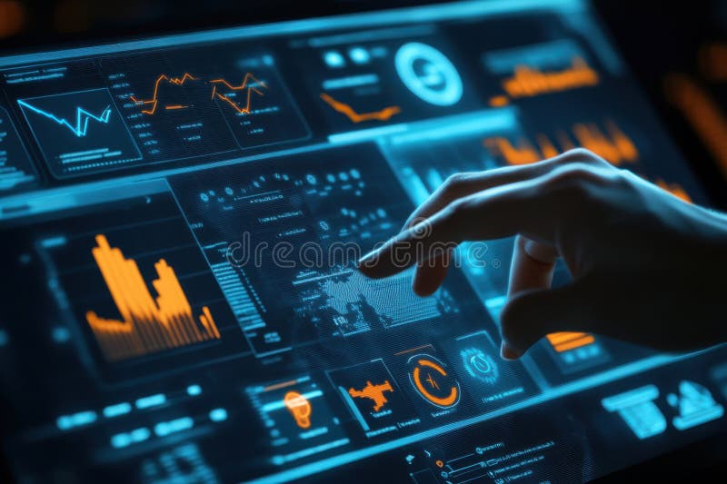A Close Up View Of A Digital Dashboard Displaying Various Colorful Analytics Graphs And