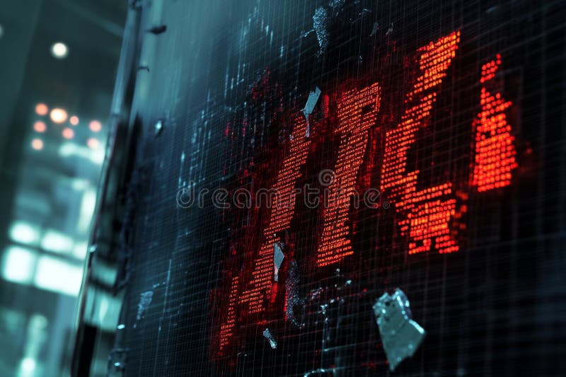 A Close-up View of a Digital Display with Broken Segments Shown in ...