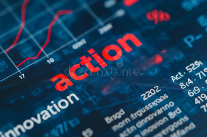 A Close-up View of a Digital Display Showing Data Analytics and Trends ...