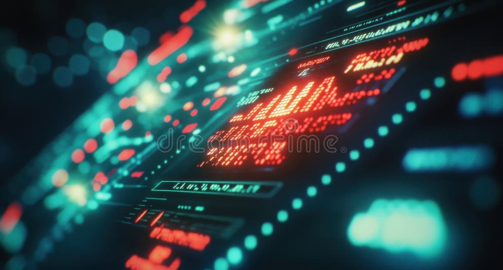 Abstract Digital Interface with Data Graphs and Glowing Elements Stock Illustration ...