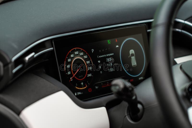 Close Up View of a Digital Speedometer in a Car. Stock Image - Image of ...