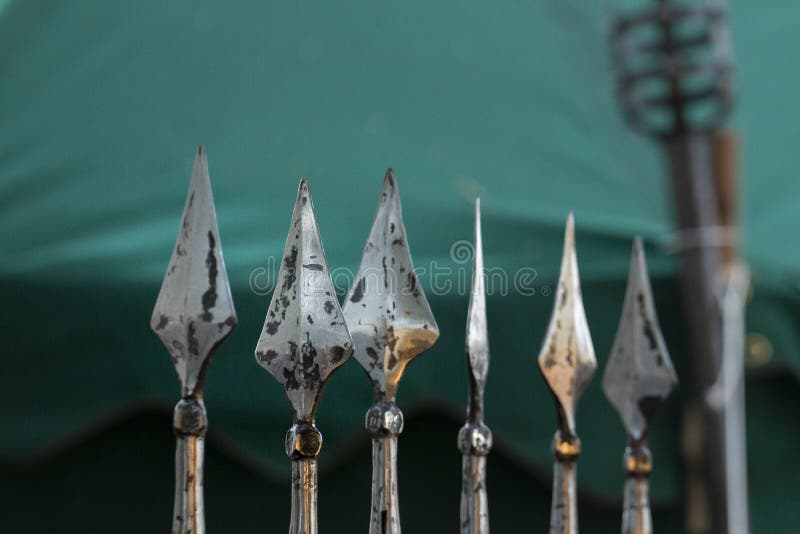 Medieval small spears stock image. Image of history - 129092833