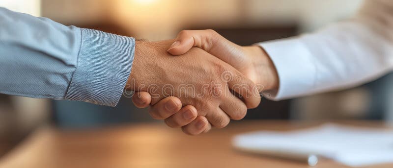 Diverse Hands Shaking Over a Desk in Professional Setting Stock Photo ...