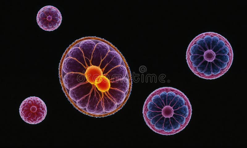 A Close-up View of a Dividing Cell, Showing the Process of Cell ...