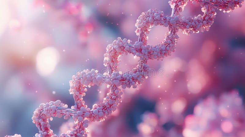 Close Up View of a Dna Molecule Structure with Double Helix Formation ...