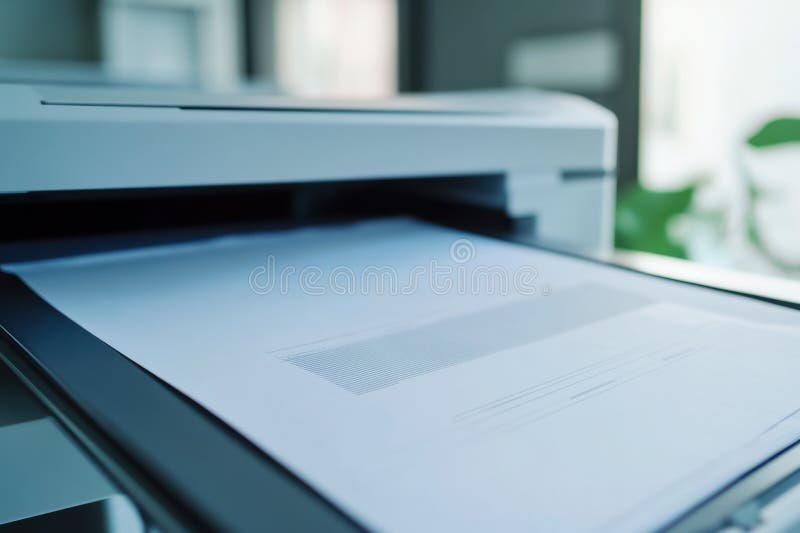 A Close Up View of a Document Being Printed in a Modern Office Setting ...