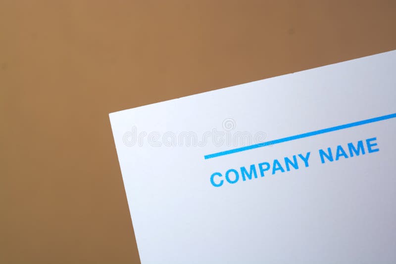 Close Up View of Document Written with COMPANY NAME Stock Image - Image ...