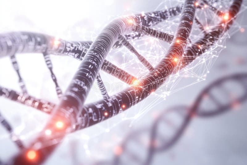 A Close-up View of a Double-strand DNA Molecule Stock Image - Image of ...