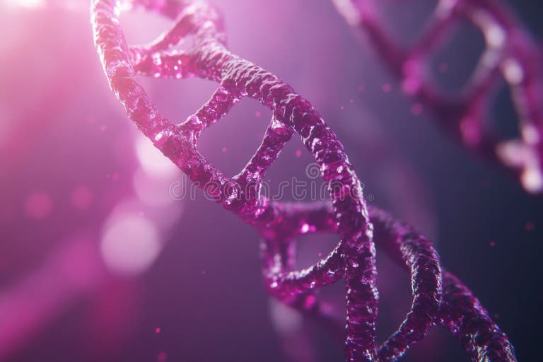 Close-up View of a Double Strand of DNA Molecule, Highlighting the ...