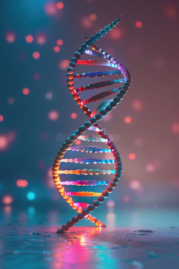 A Close-up View of a Double-stranded DNA Molecule Lying on a Table ...