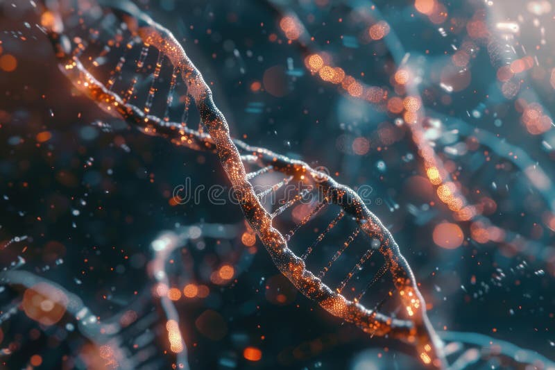 A Close-up View of a Double-stranded DNA Strand, Highlighting Its ...