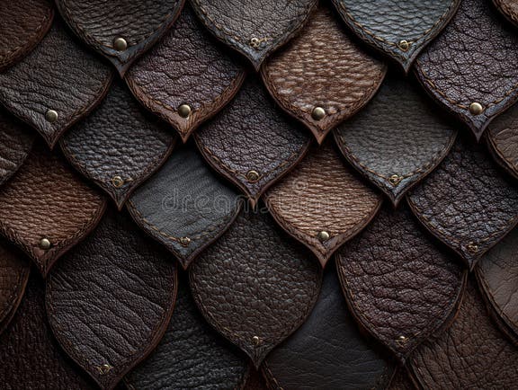 Close-up View of a Dragon Scale Leather Panel, with Natural Variations ...