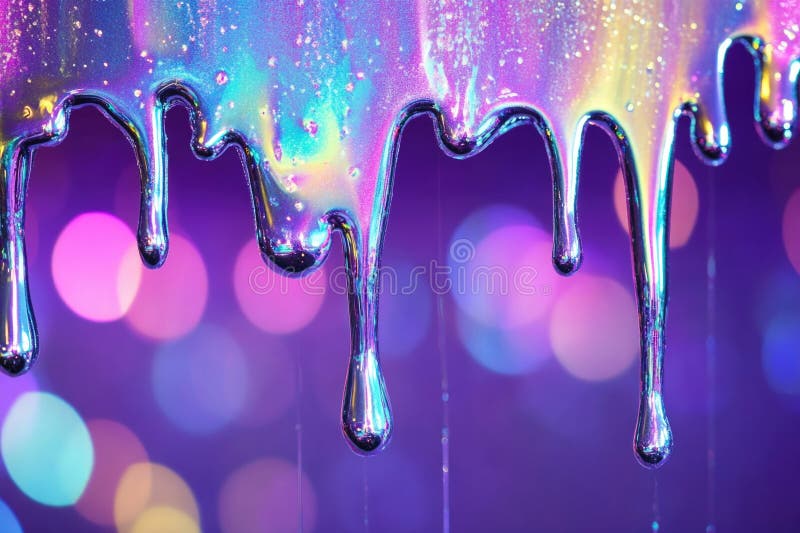 A Close-up View of a Dripping Liquid on a Deep Purple Surface Stock ...