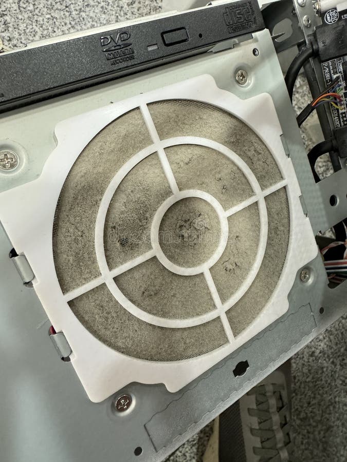 Dusty Computer Fan Filter Close-Up Stock Image - Image of sound, detail ...