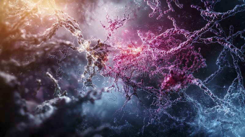 Close-up View of Dynamic Dna Manipulation in an Abstract Scientific ...