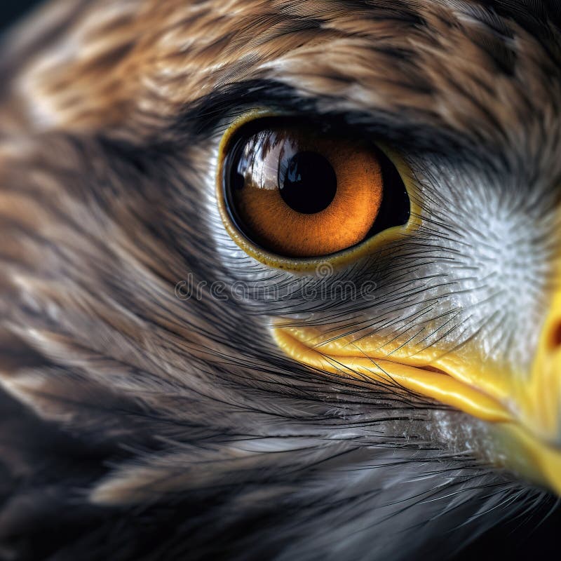 Close Up of Eagle Eye Ai Generated Stock Illustration - Illustration of ...