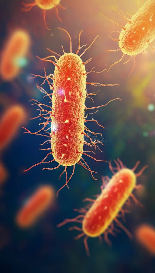 Close Up View of Ecoli Bacteria Under a Microscope, Showcasing ...