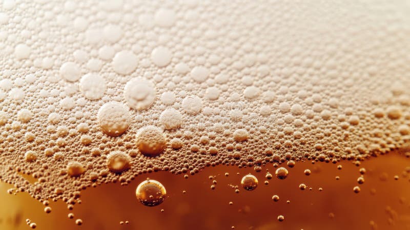 Close-Up View of Effervescent Bubbles in Golden Beverage Stock Photo ...