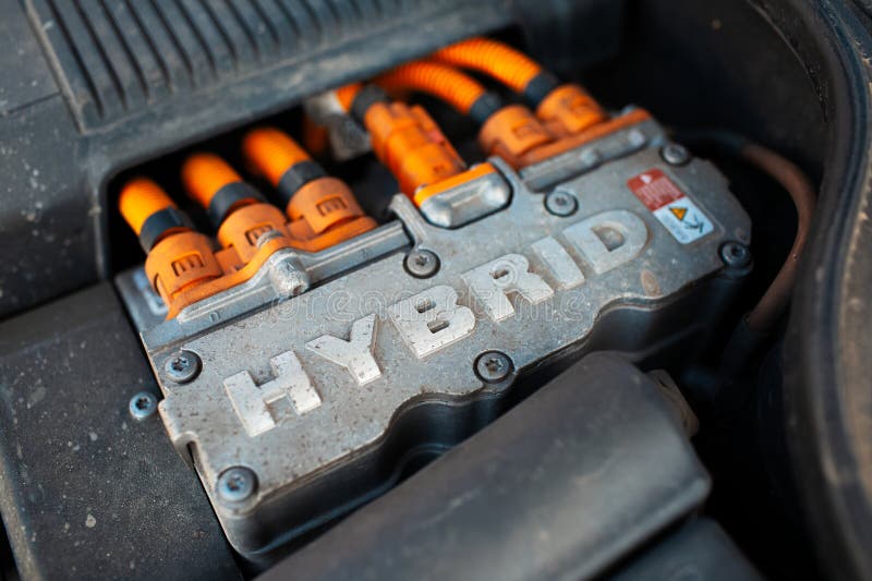 Close-up View of Electric Engine for Hybrid Cars Stock Photo - Image of ...