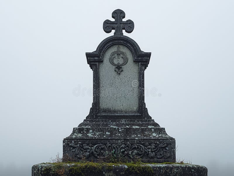 Close Up View Elegant Bronze Headstone White Background Featuring ...