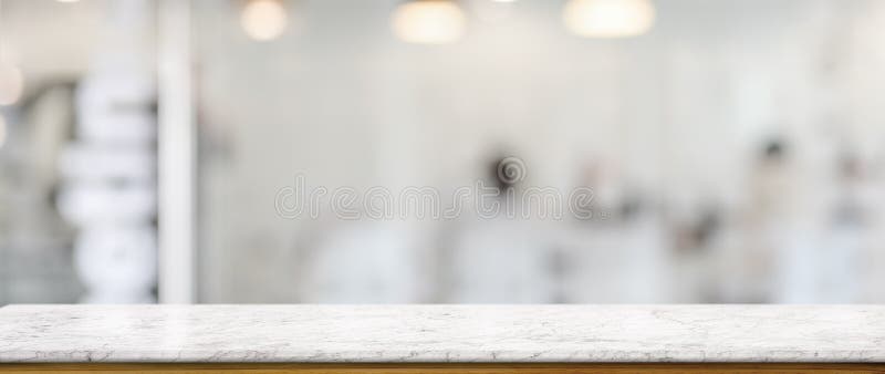 Close Up View of Empty Counter in Glass Partition Stock Image - Image ...