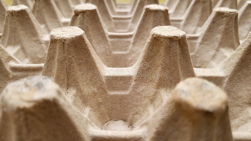 A Close-up View of an Empty Egg Carton Made of Printed Pulp Material ...