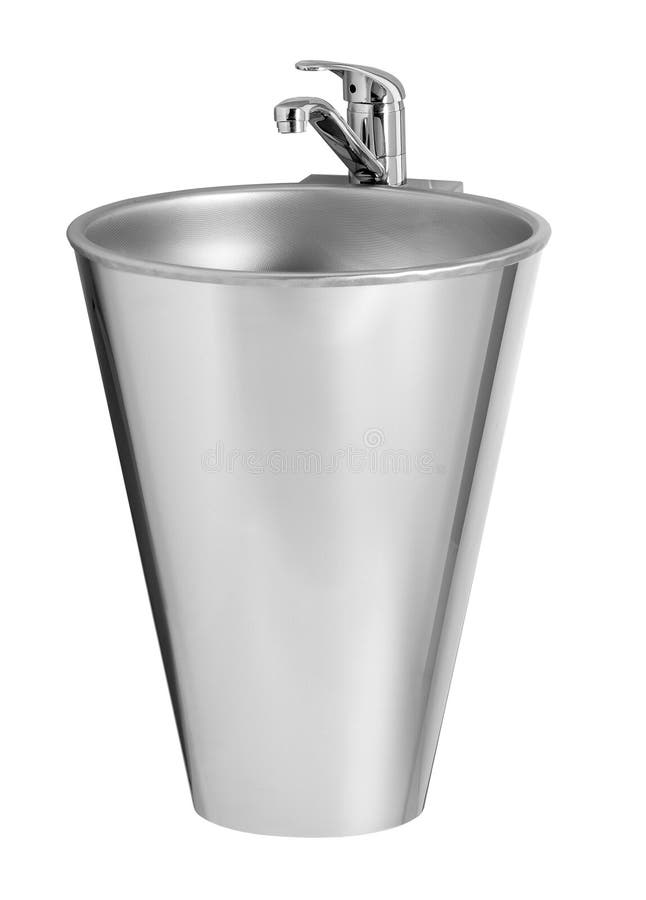 Close-up View of the Empty Sink Kitchenware with Faucet Isolated on ...