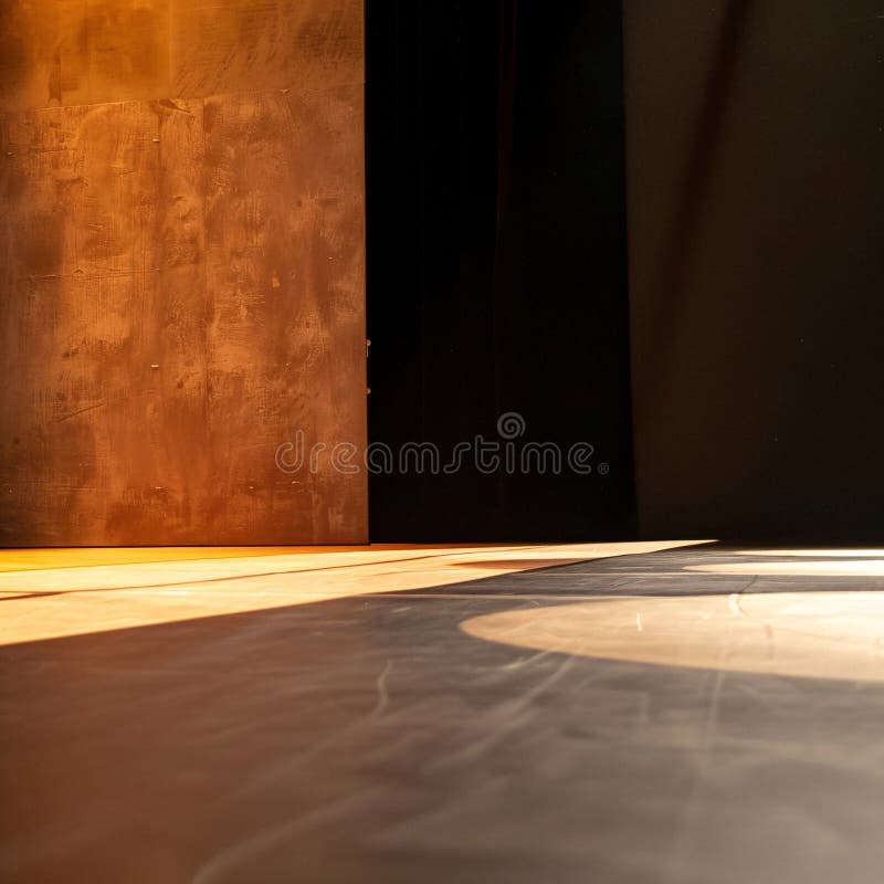 Close Up View of an Empty Stages Edge Under Soft Focused Lighting ...