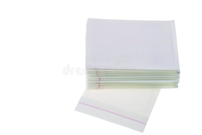 Close Up View of Empty White Envelopes Isolated. Packaging Concept ...