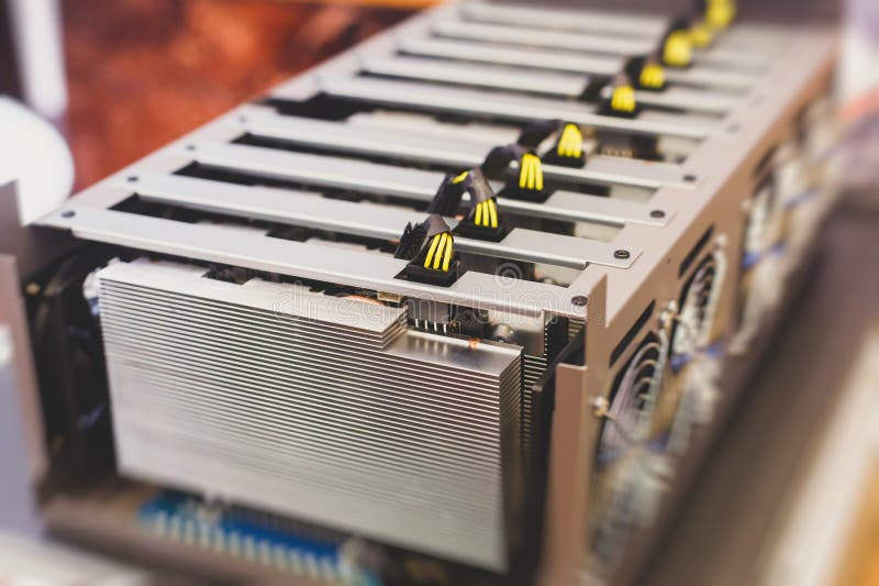Close-up View of Equipment for Bitcoin Cryptocurrency Mining Farm ...