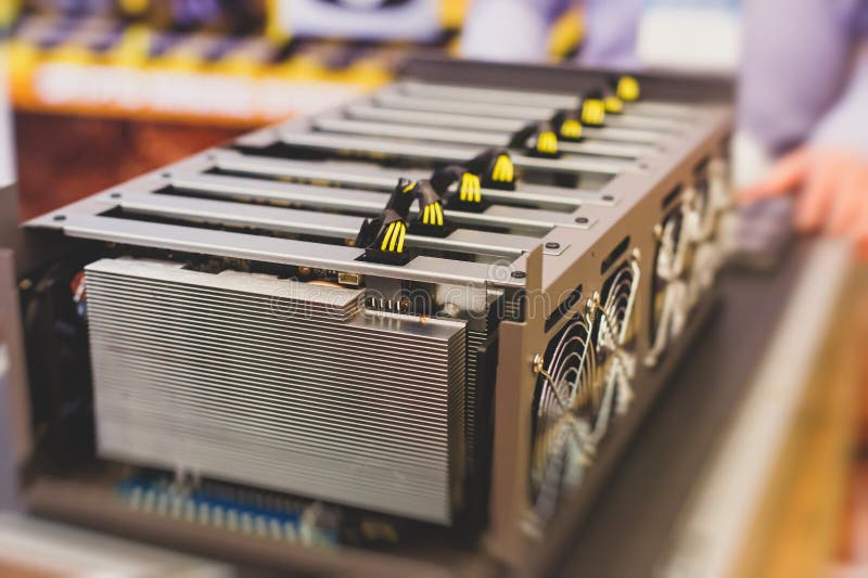 Close-up View of Equipment for Bitcoin Cryptocurrency Mining Farm ...