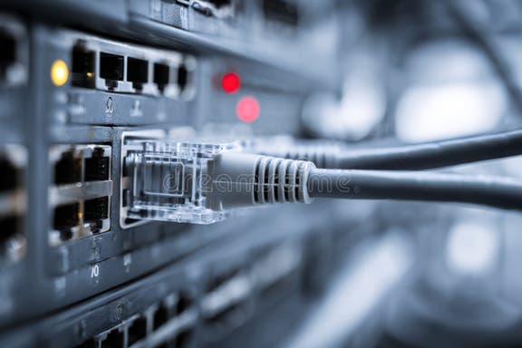 Close-up View of Ethernet Port Connected To a Cable, Showcasing Clean ...