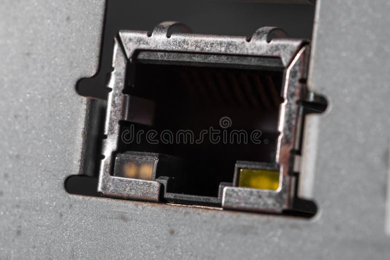 Close-up View of an Ethernet Port on a Device Stock Image - Image of ...