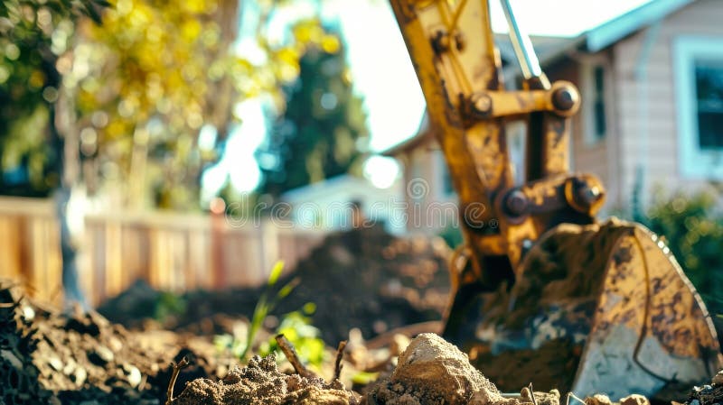 A Close-up View of an Excavators Bucket in Action, Digging into the ...