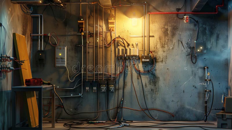 A Close-up View of Exposed Electrical Wiring and Components within a ...