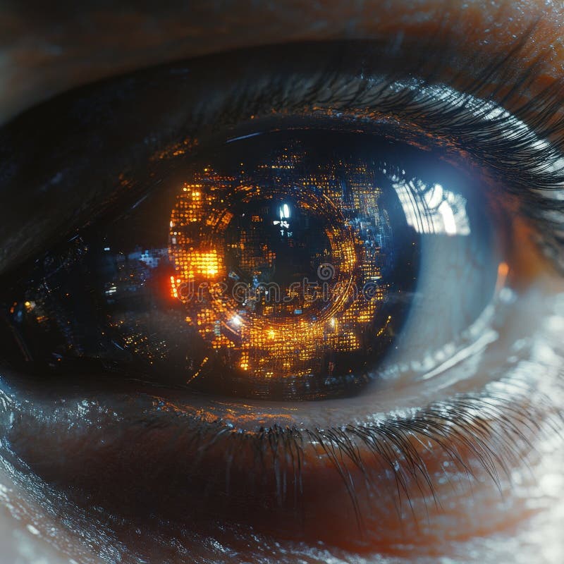 High-tech Eye with Glowing Digital Interface, Cyber Aesthetic Stock ...